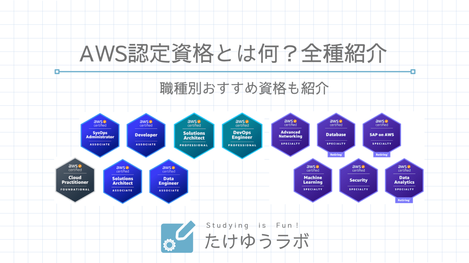 AWS認定資格とはどんな資格？全12種を紹介｜職種別おすすめ資格も紹介 | たけゆうラボ